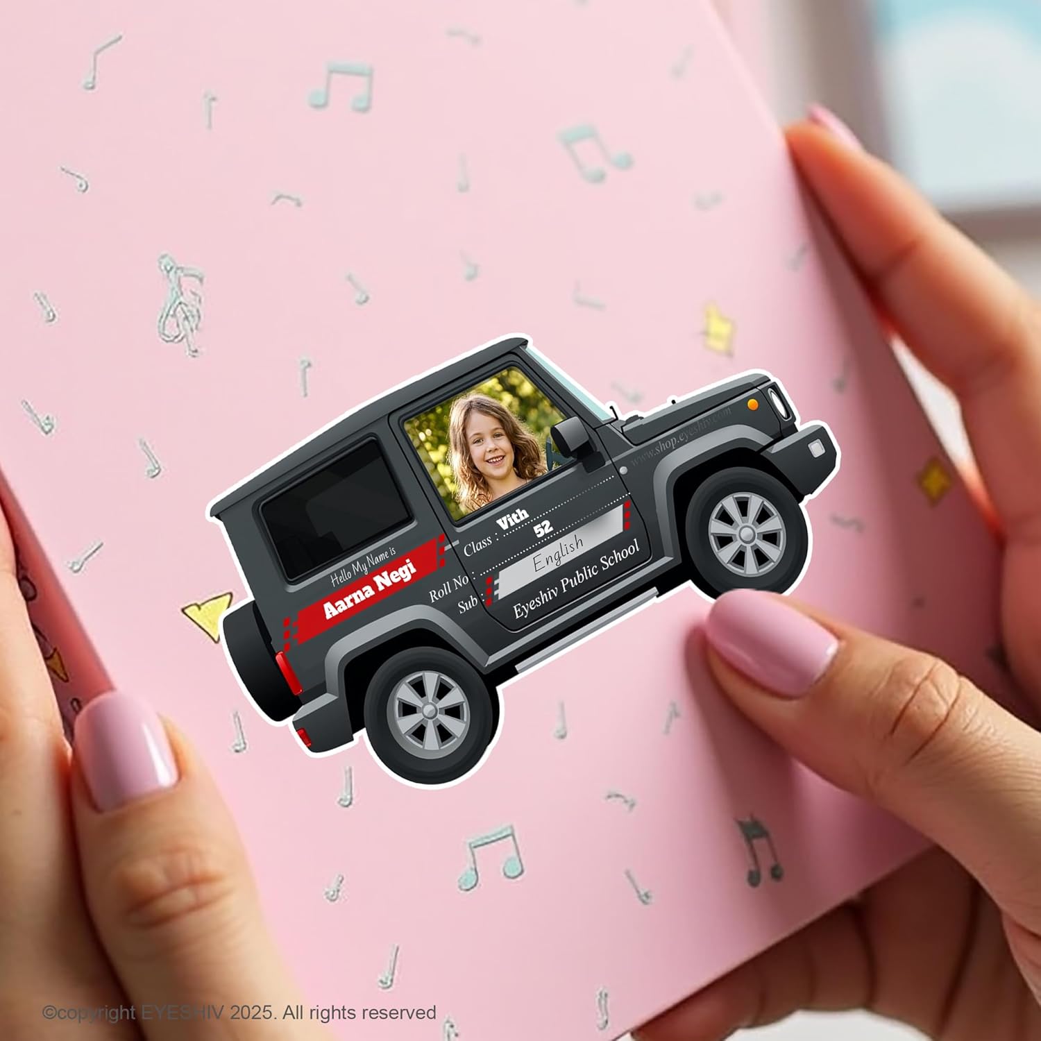 EYESHIV Personalized Car Cutout Sticker, Custom Photo ID Card Design ...